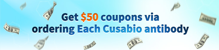Get $50 coupon via ordering each Cusabio antibody